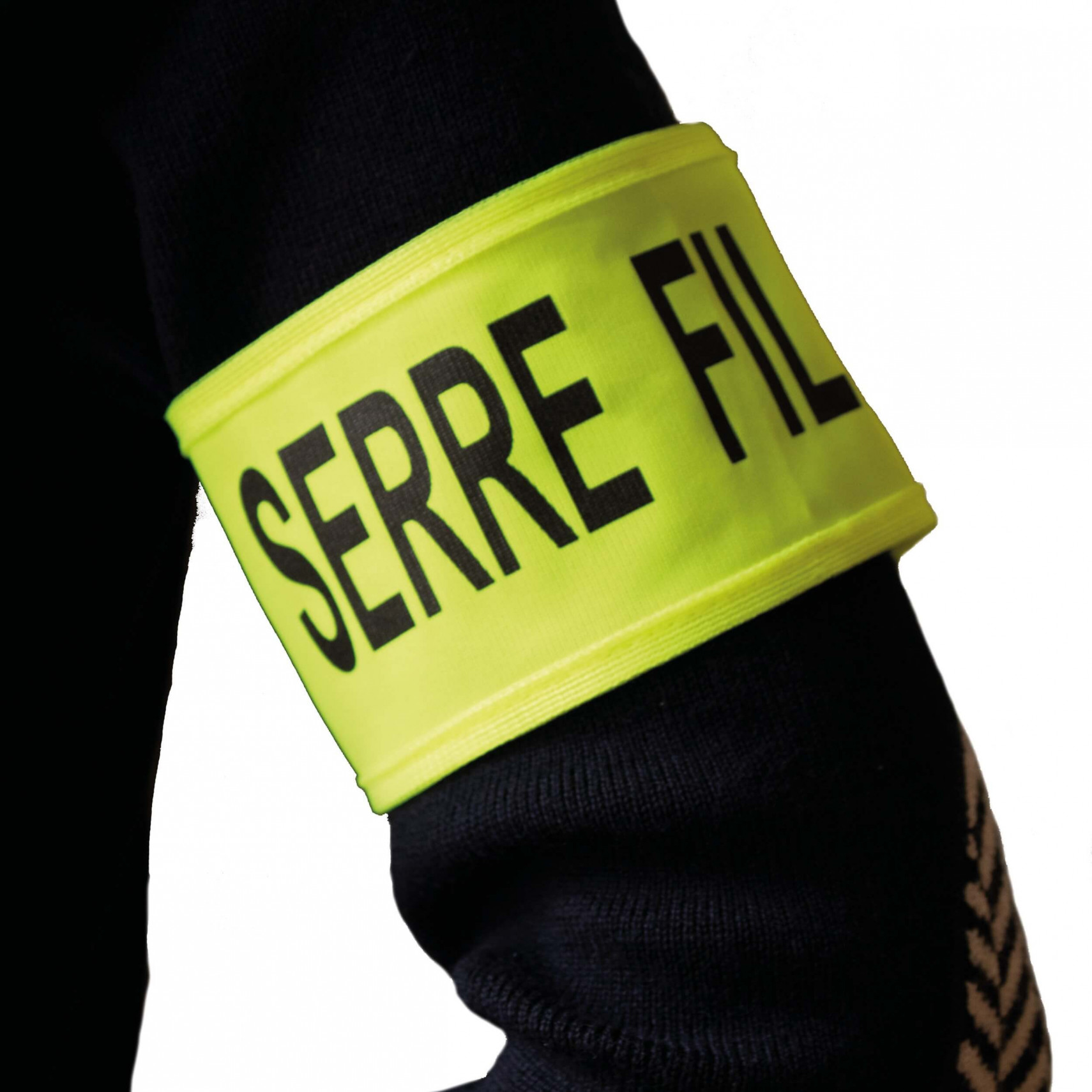Brassard jaune souple en polyester "serre file"