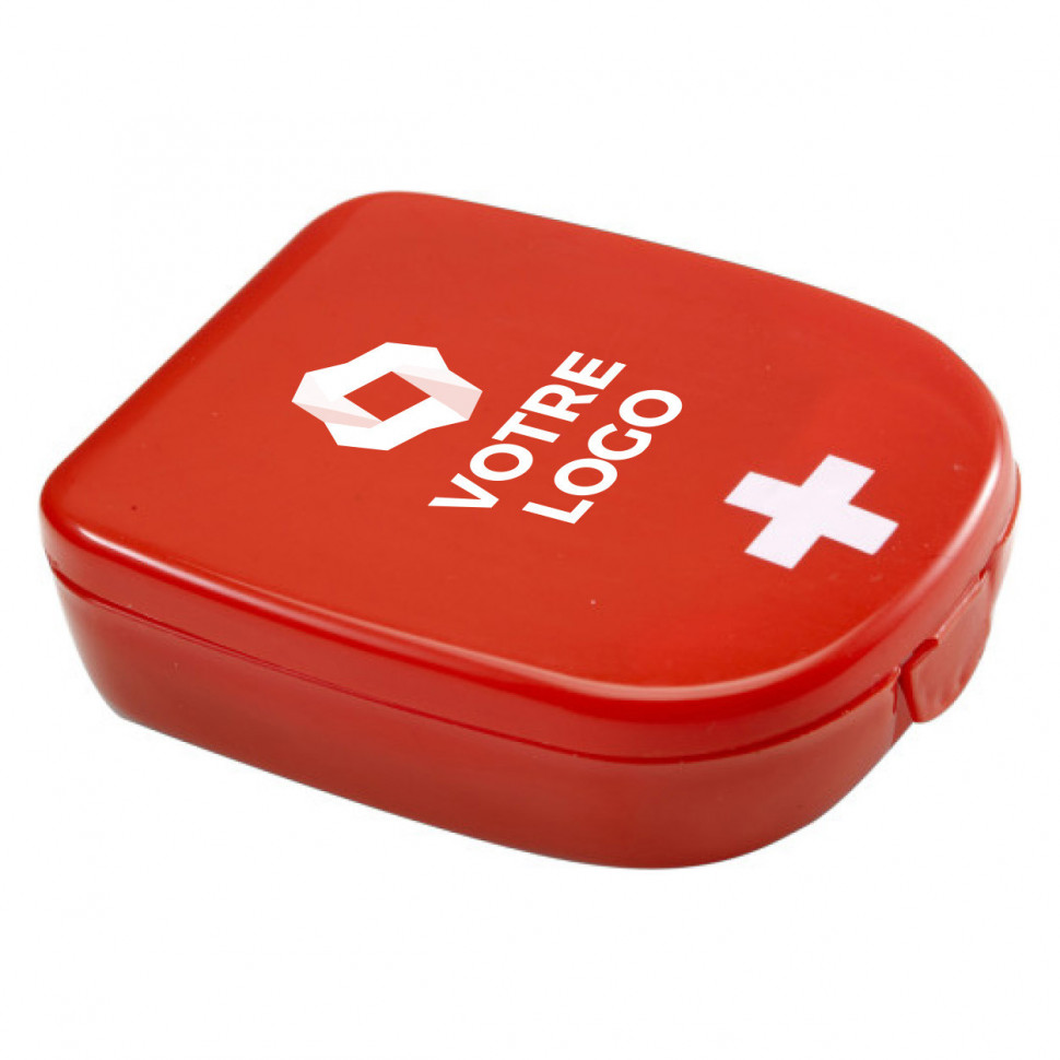 Mini kit de premiers secours avec boîte plastique personnalisable