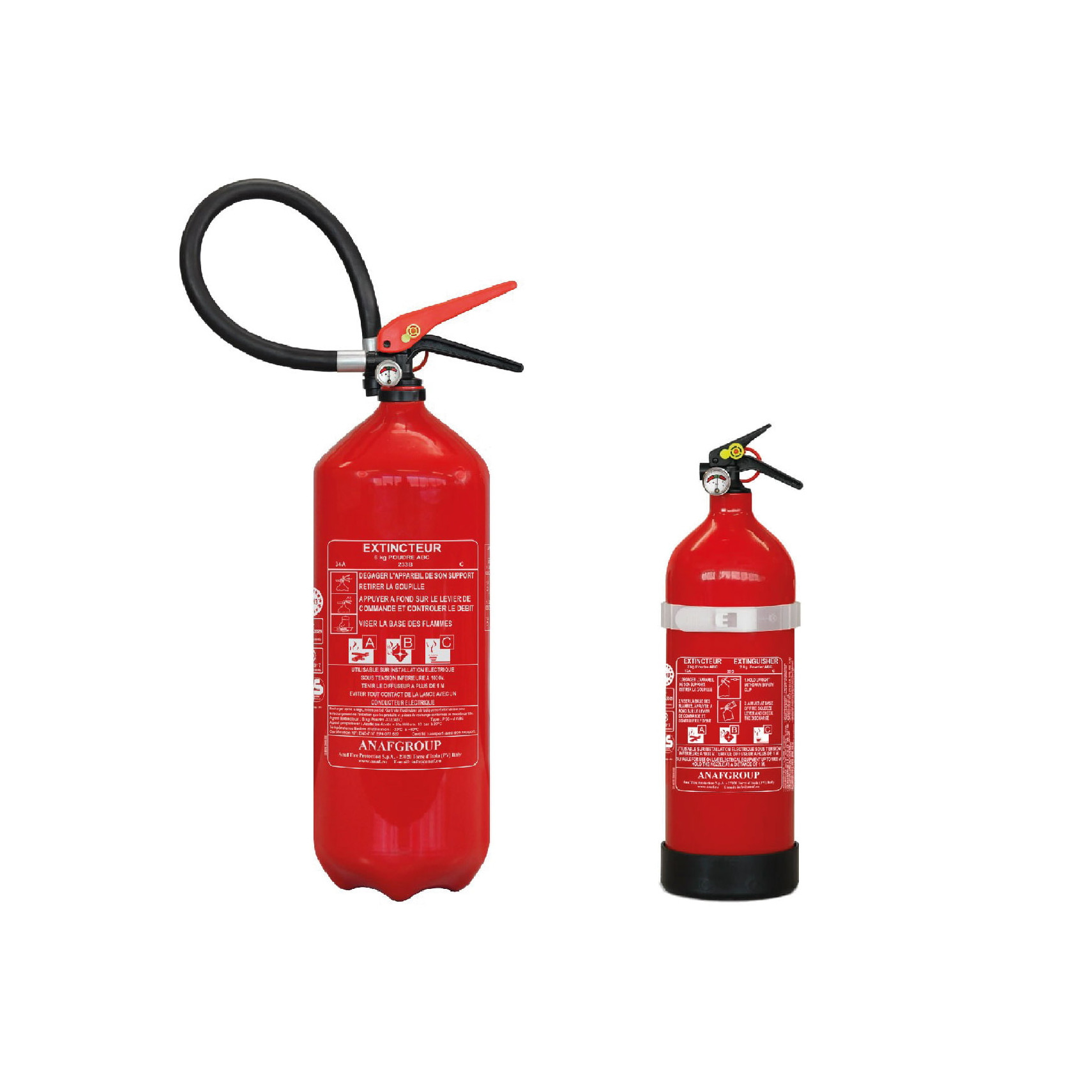 Kit extincteur poids lourds | Extincteur à poudre 2 et 6 kg avec ...