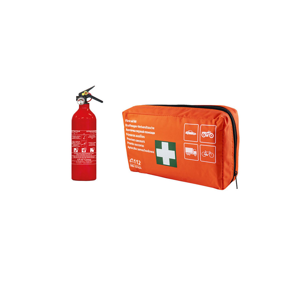 Extincteur et trousse de secours voiture